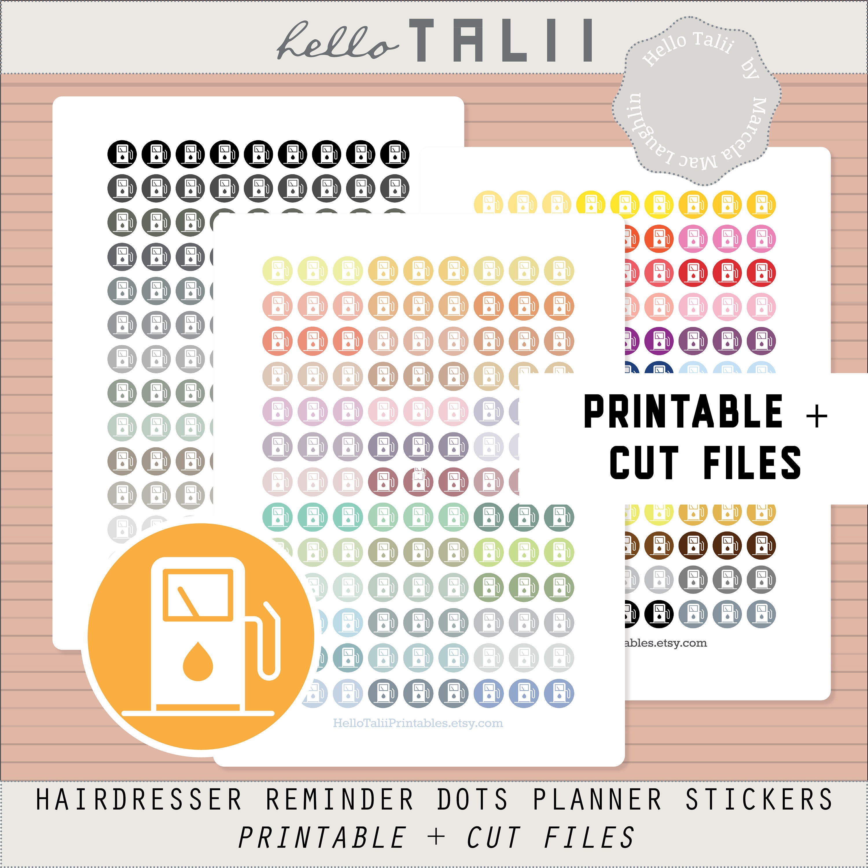 GAS PUMP Stickers- 350+ Gas Pump Icon Planner Stickers + CUT Files Car ...