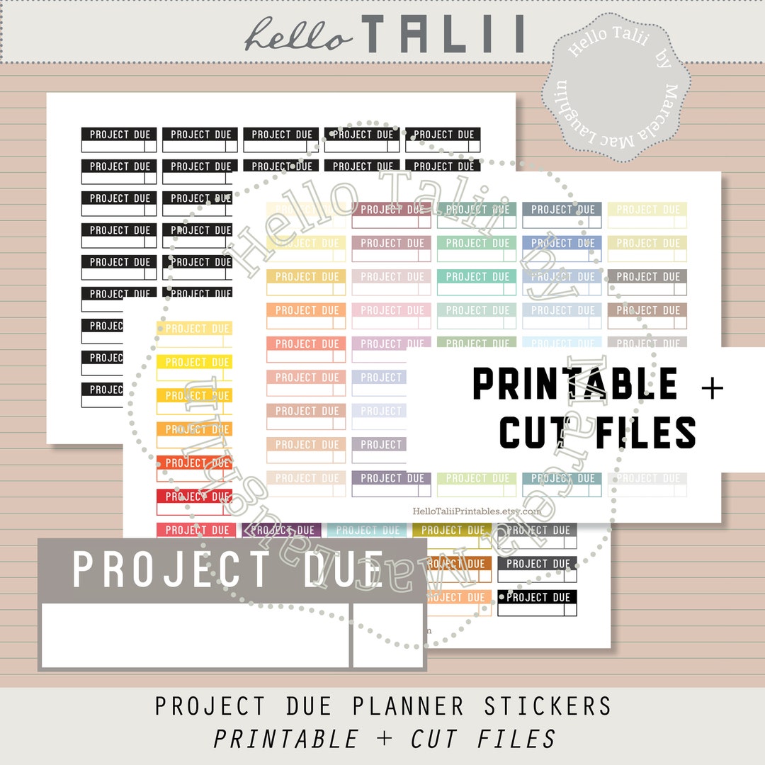 PROJECT DUE Planner Stickers Project Tracker Work School College ...