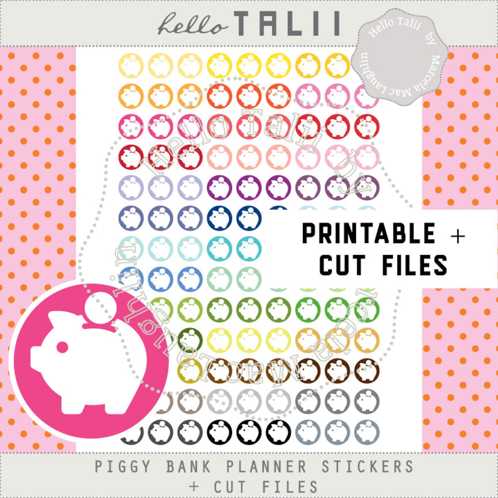 PIGGY BANK Stickers Money Savings Planner Stickers Printable | Etsy