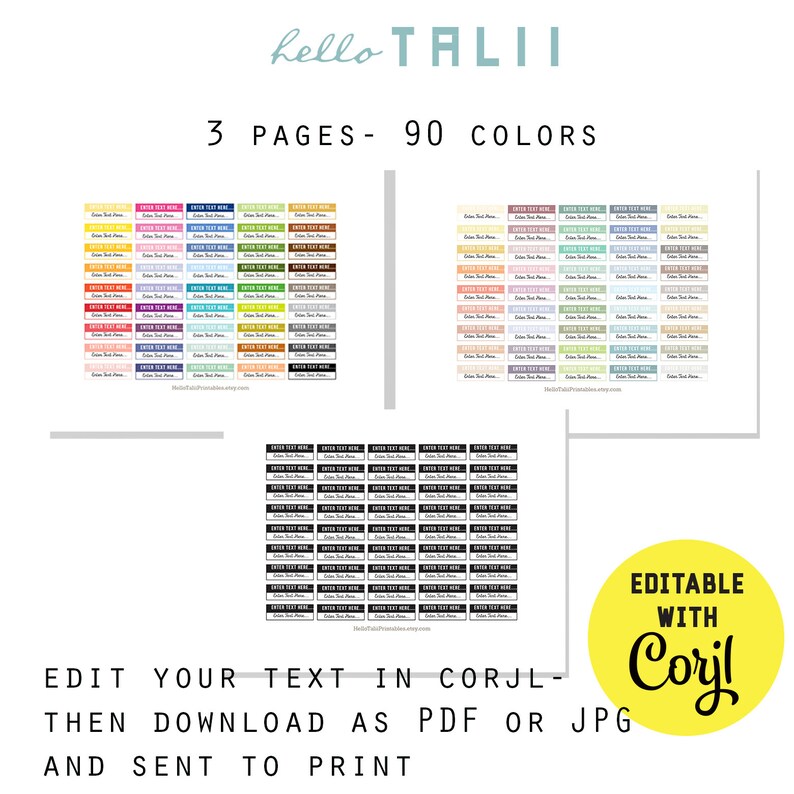 BLANK LABELS Printable Editable Quarter Box Labels Planner - Etsy