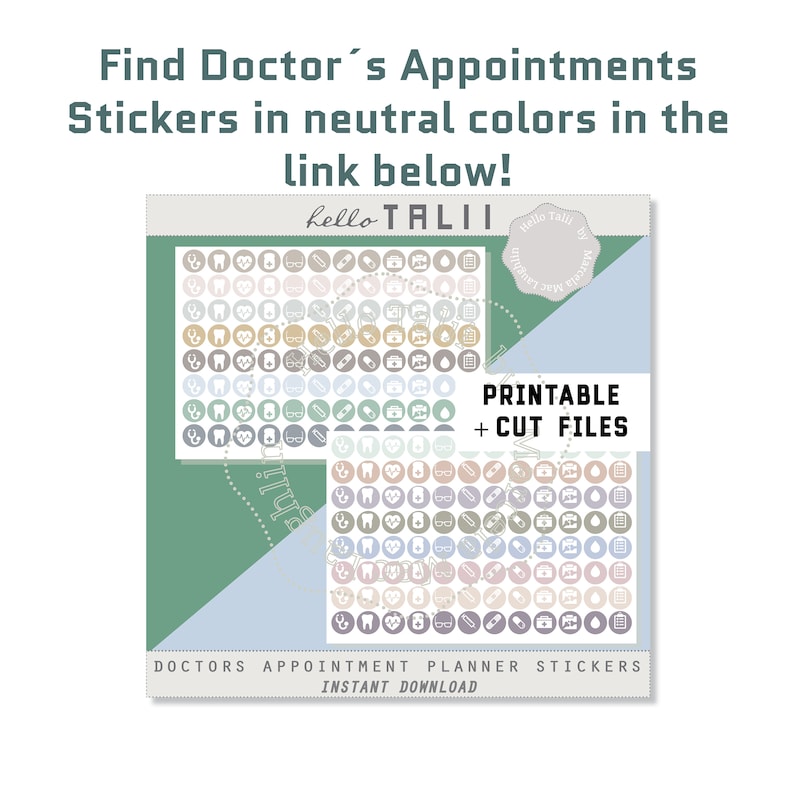 DOCTOR Appointment Planner Stickers- Printable HEALTH Stickers + CUT ...