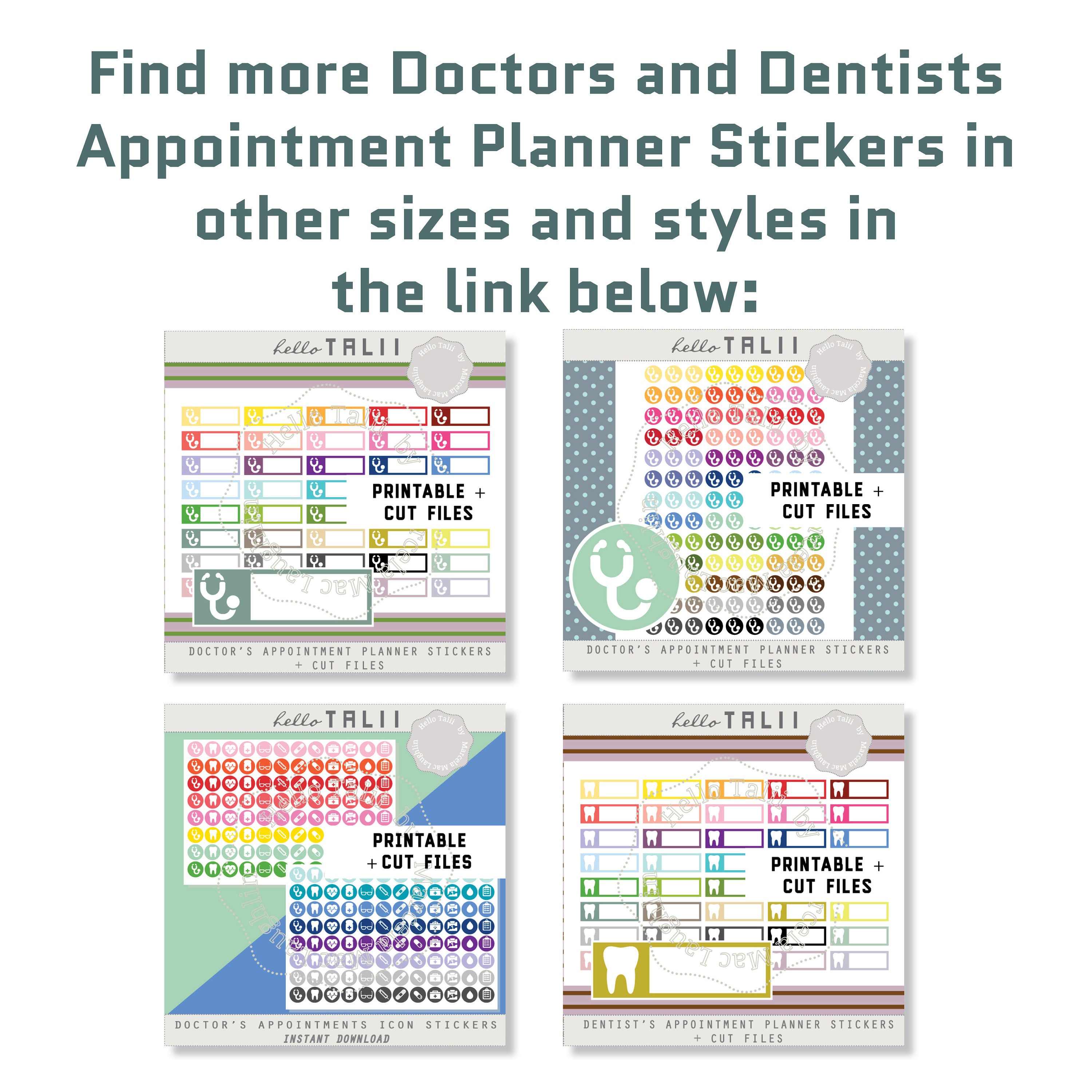 DOCTOR Appointment Planner Stickers- Printable HEALTH Stickers + CUT ...