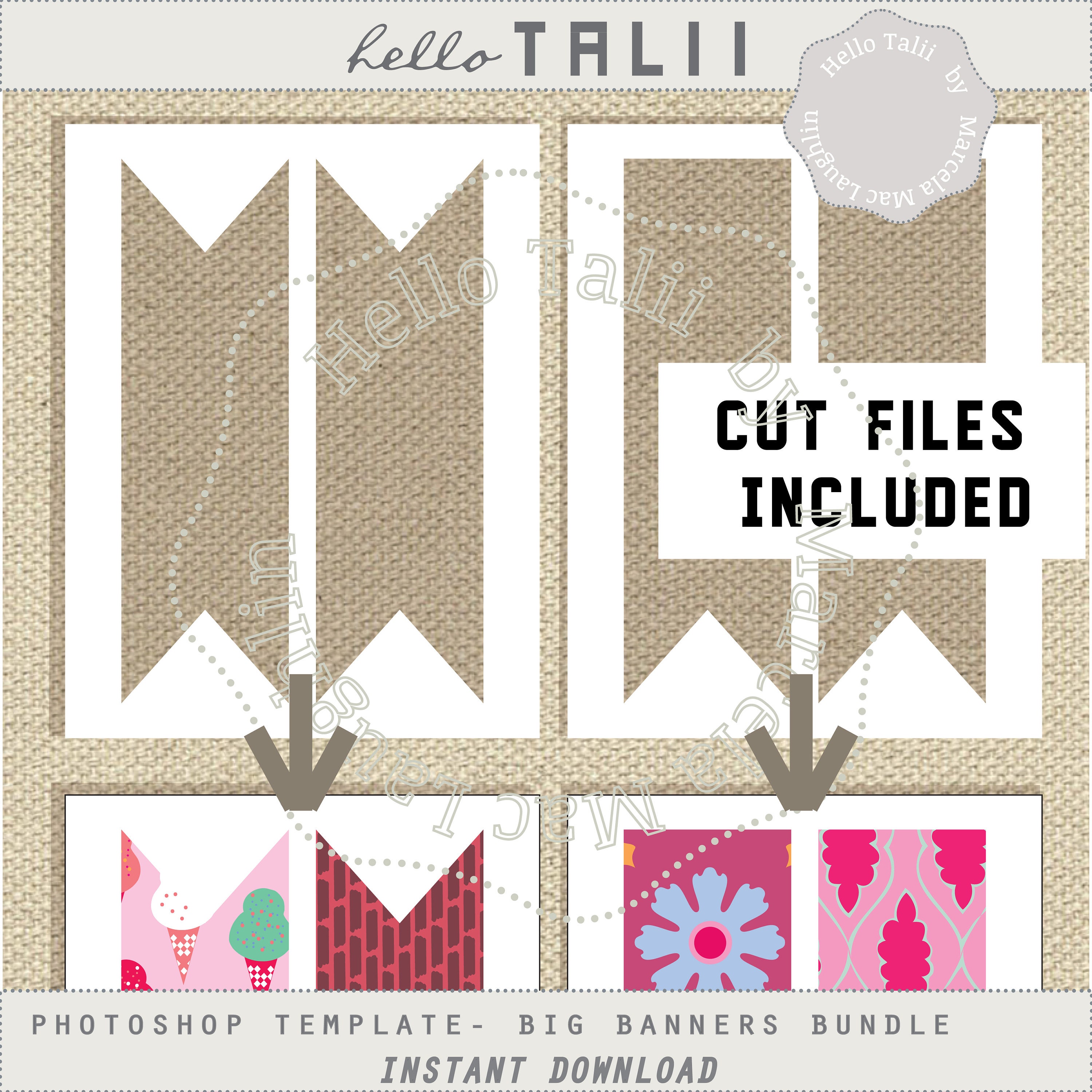 BIG BANNERS BUNDLE Photoshop Template- Banners or Flags With One and ...