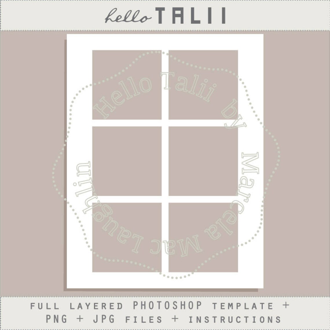 3 Inch Square Photoshop Template- 3x3 Square Inches Collage Sheet ...