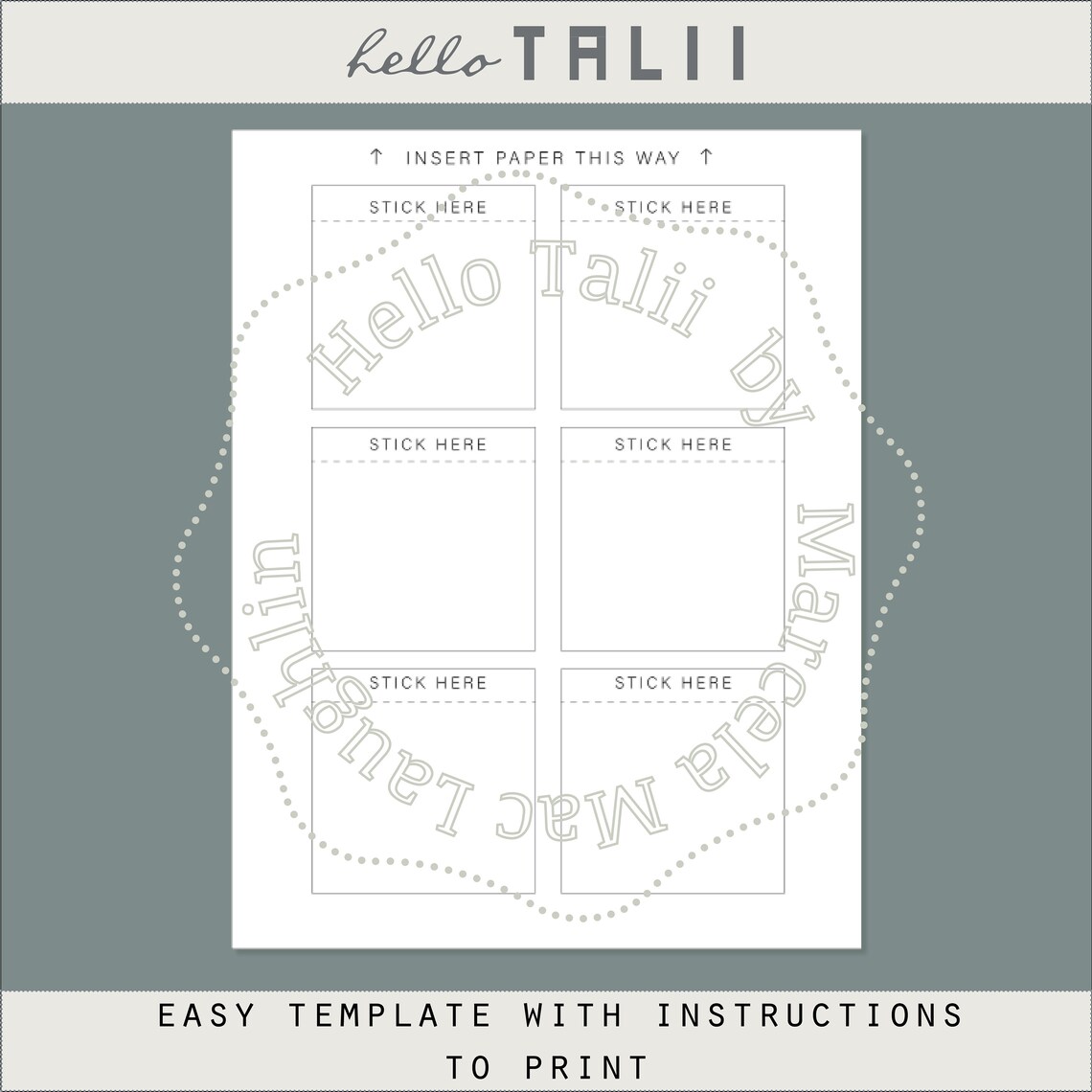 STICKY NOTES Printable + Template- 3x3" Square Collage Sheet Assorted ...