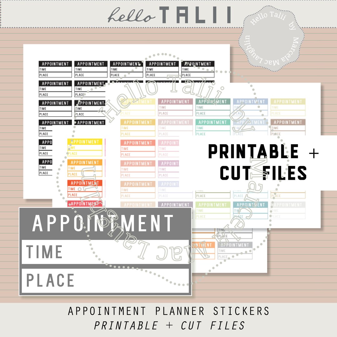 APPOINTMENT Stickers- HALF Box Printable Stickers + CUT Files Doctor ...