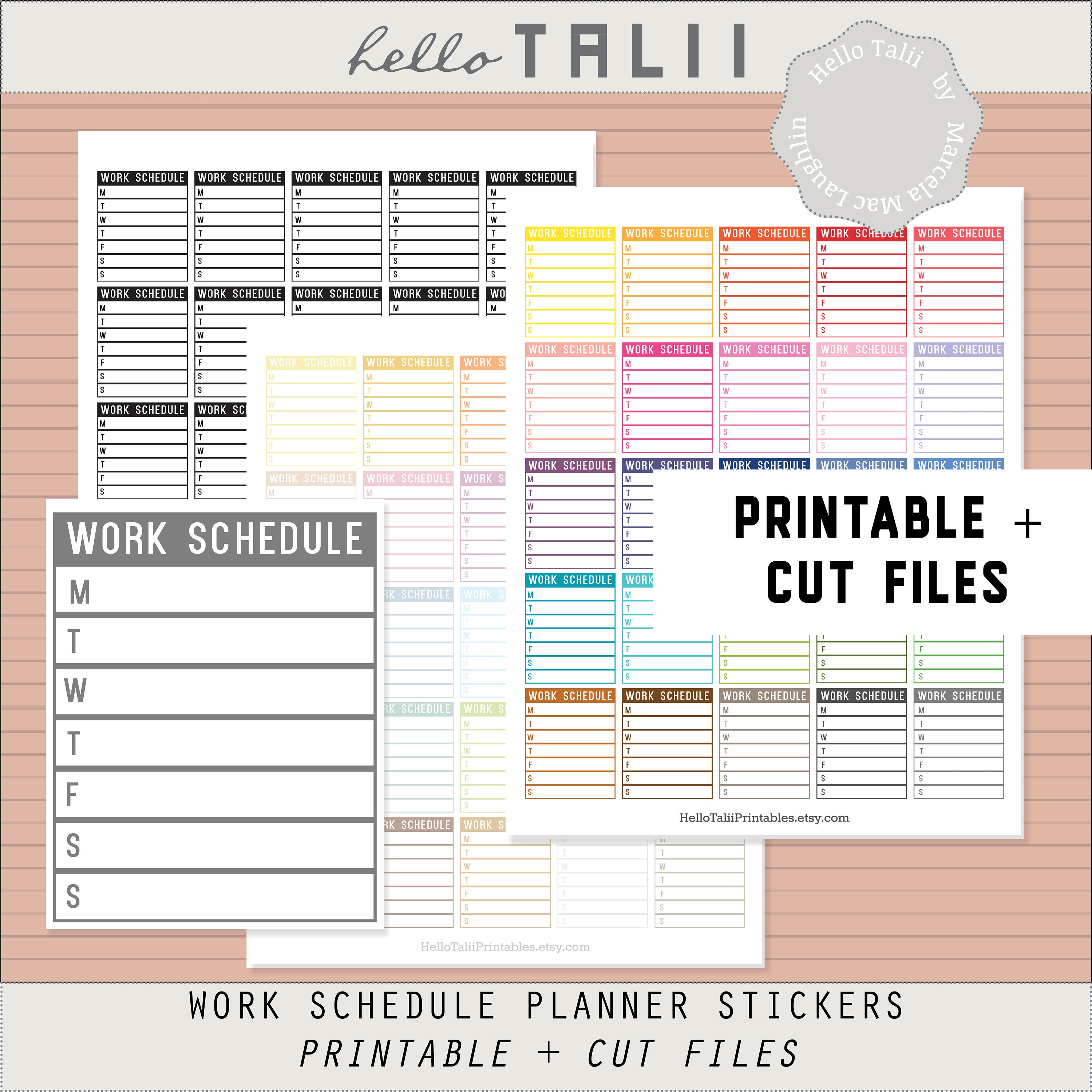 Blank Work Schedule Calendar