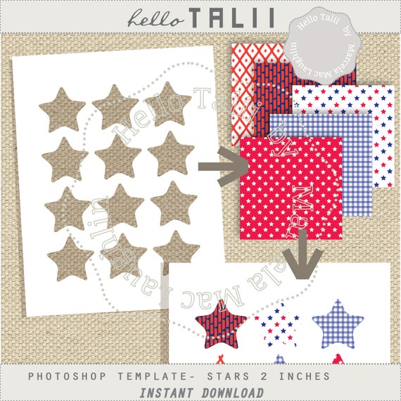 STARS Photoshop Template 2 Inches Stars Overlay DIY Collage - Etsy