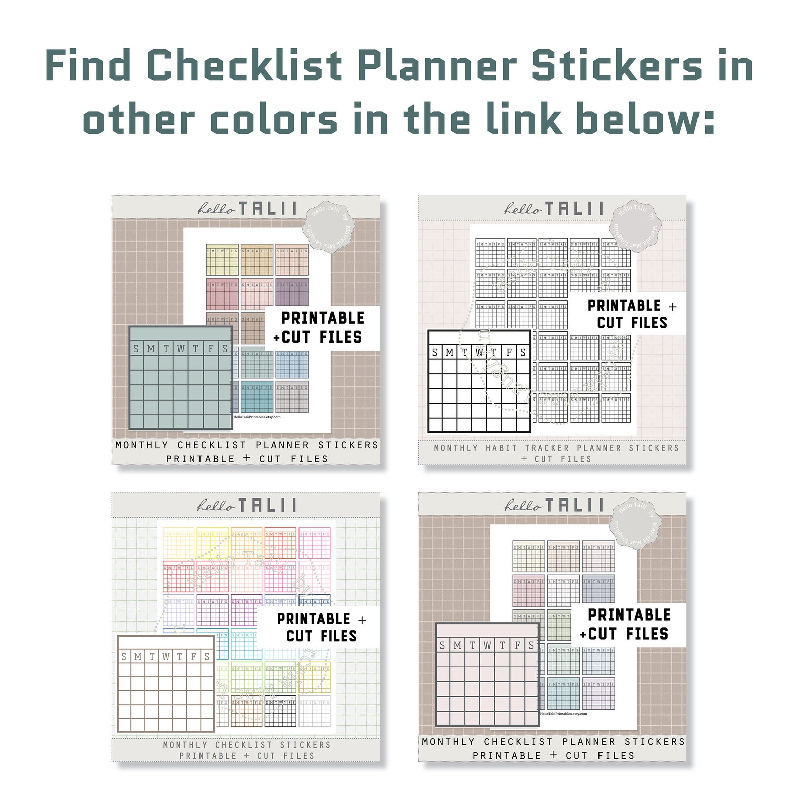 MONTHLY HABIT TRACKER Planner Stickers- Monthly Checklist Printable ...