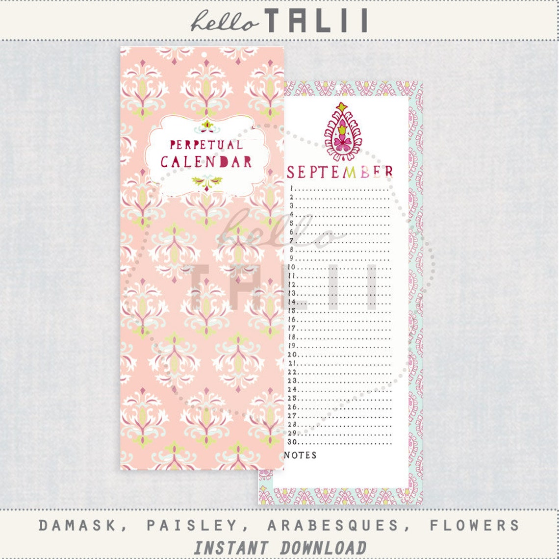 Perpetual Calendar Printable Perpetual BIRTHDAY CALENDAR - Etsy