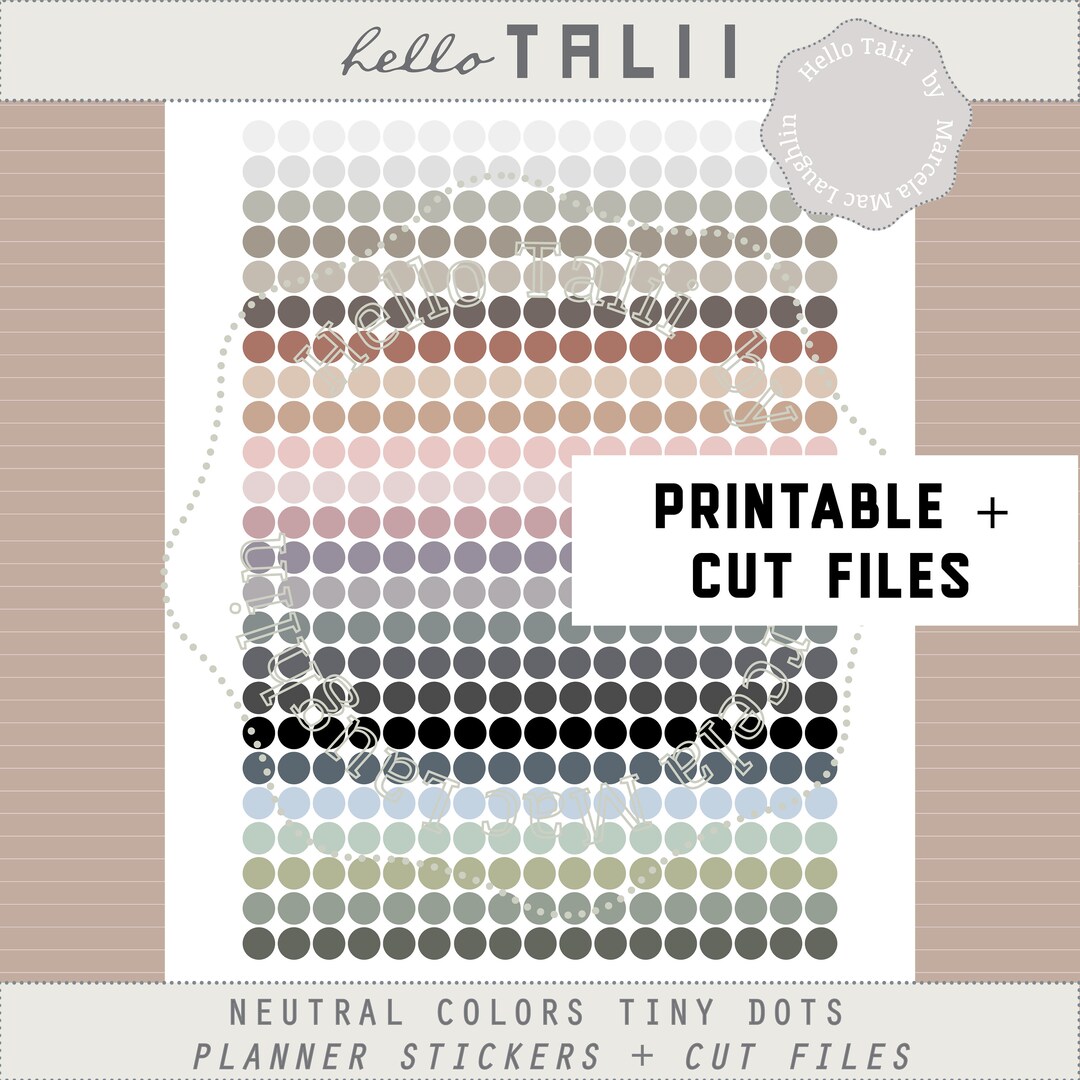 NEUTRAL TINY DOT Stickers- 24 Neutral Color Dots 0.3 Inches Small ...