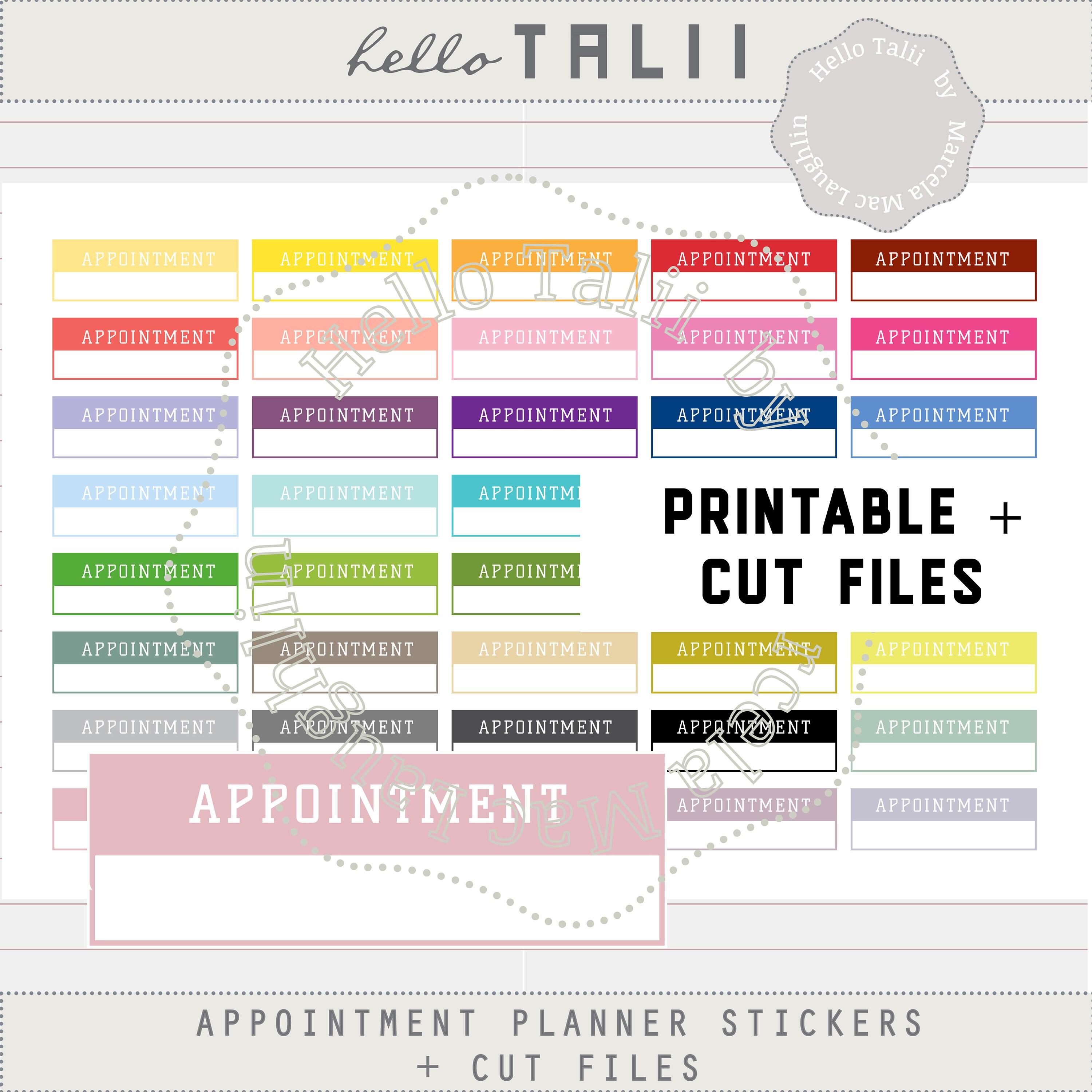 APPOINTMENT Printable Stickers CUT Files for Cricut - Etsy