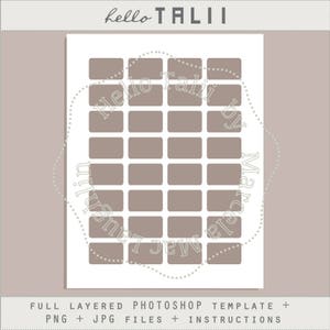 Half Box ROUND CORNERS Photoshop Template Collage Sheet PSD | Etsy