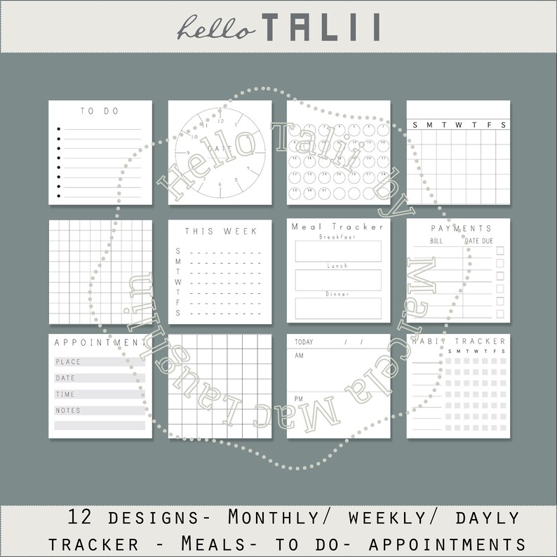 STICKY NOTES Printable Template 3x3 Square Collage - Etsy Canada