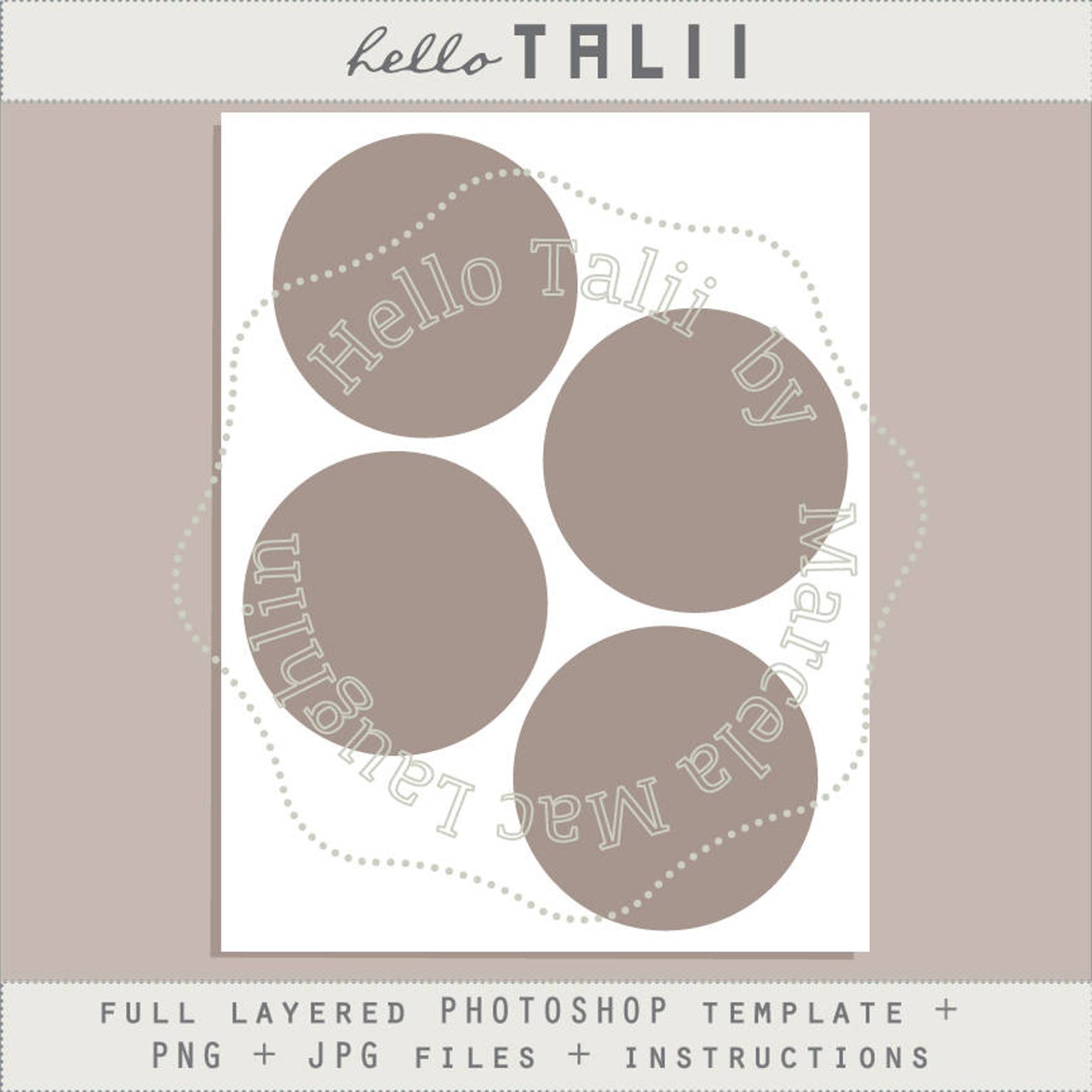 4 Inch Circle Photoshop Template PSD Fully Layered 4 | Etsy