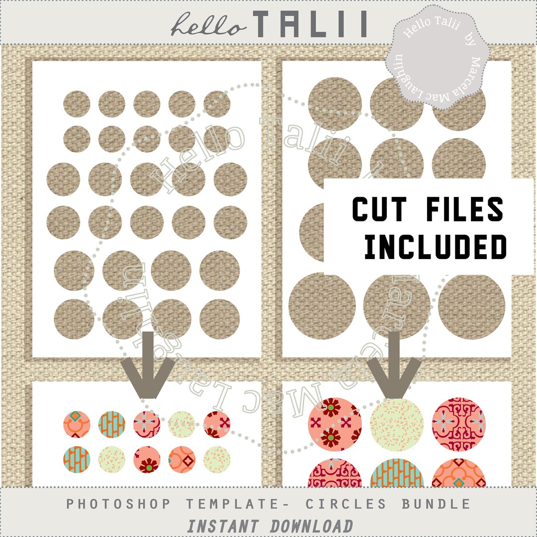 ASSORTED CIRCLES BUNDLE- Photoshop Template Circles Collage Sheet ...