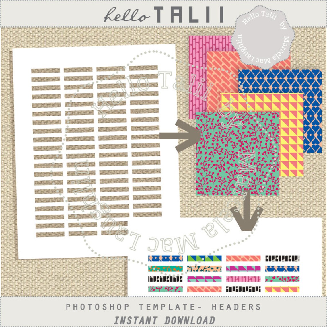 EDITABLE HEADERS Photoshop Template 80 Planner Sticker Headers Collage ...