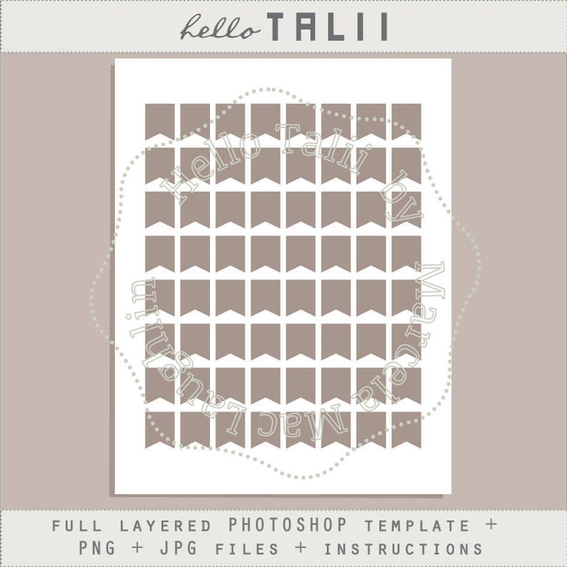 MINI FLAGS Editable Photoshop Template- 64 Mini Banners Collage Sheet ...
