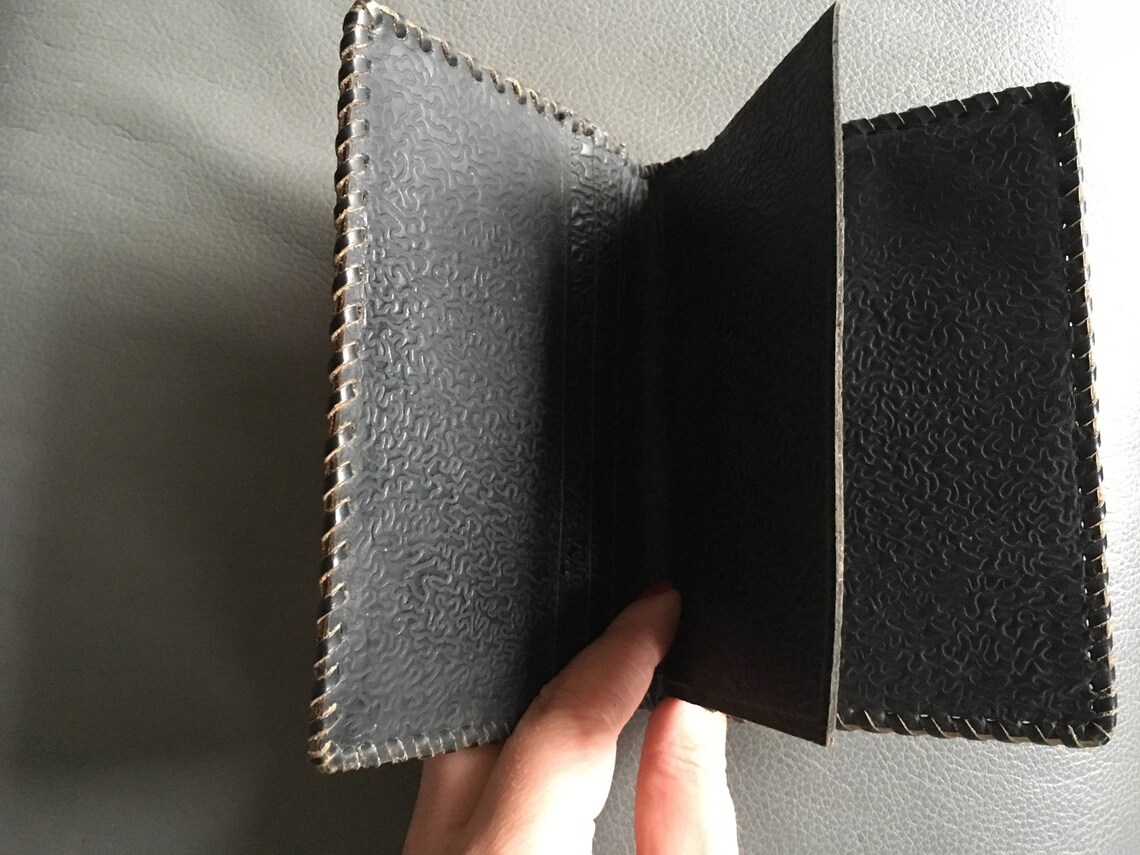 Soviet Vintage Leather Wallet, Wallet With Raised Print, Men' S Leather ...