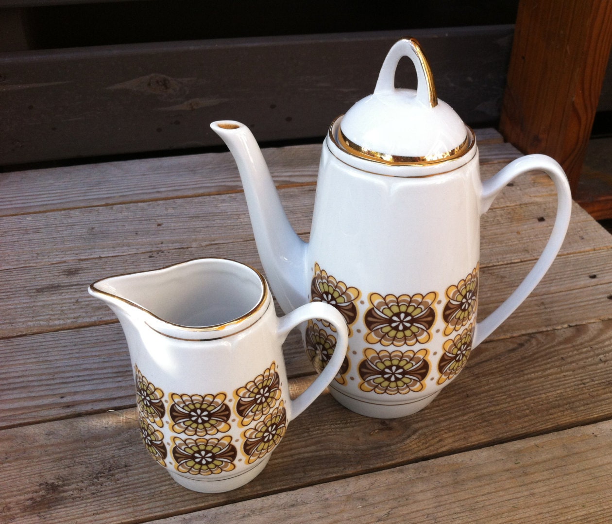 Soviet Vintage RPR Porcelain Coffee Pot, Tea Pot With Lid and Creamer ...