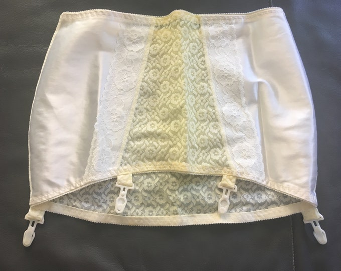 Soviet Vintage Lingerie, Light Yellow Garter Belt, Elastic Capron Lace ...