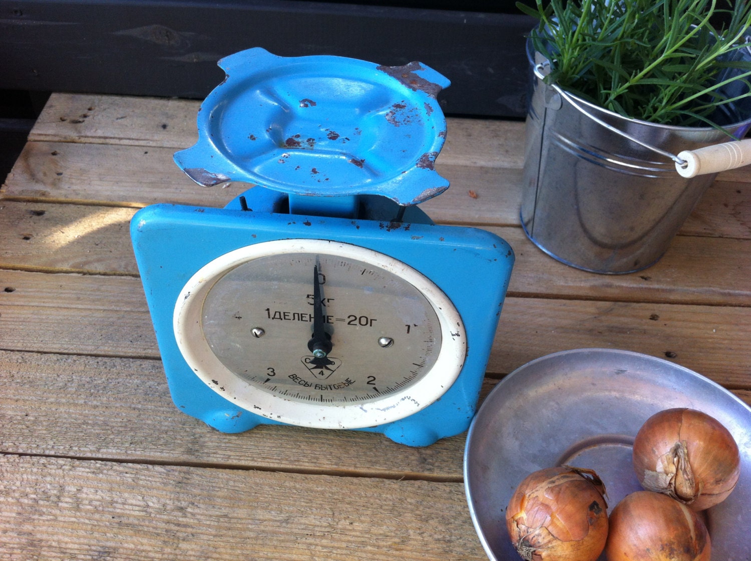 Soviet Vintage Blue Kitchen Scale Rustic Scale Farmhouse - Etsy