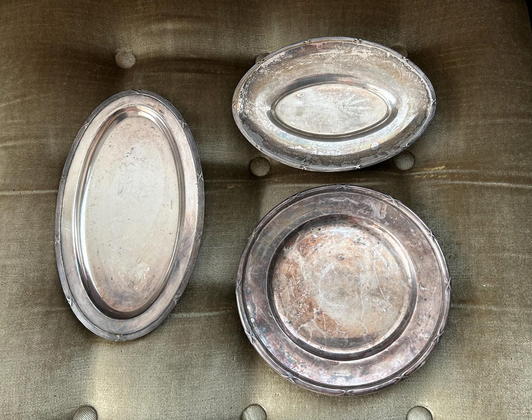 Set of 3 Metal Trays, Silver Metal Tray Wall Display, Scandinavian ...