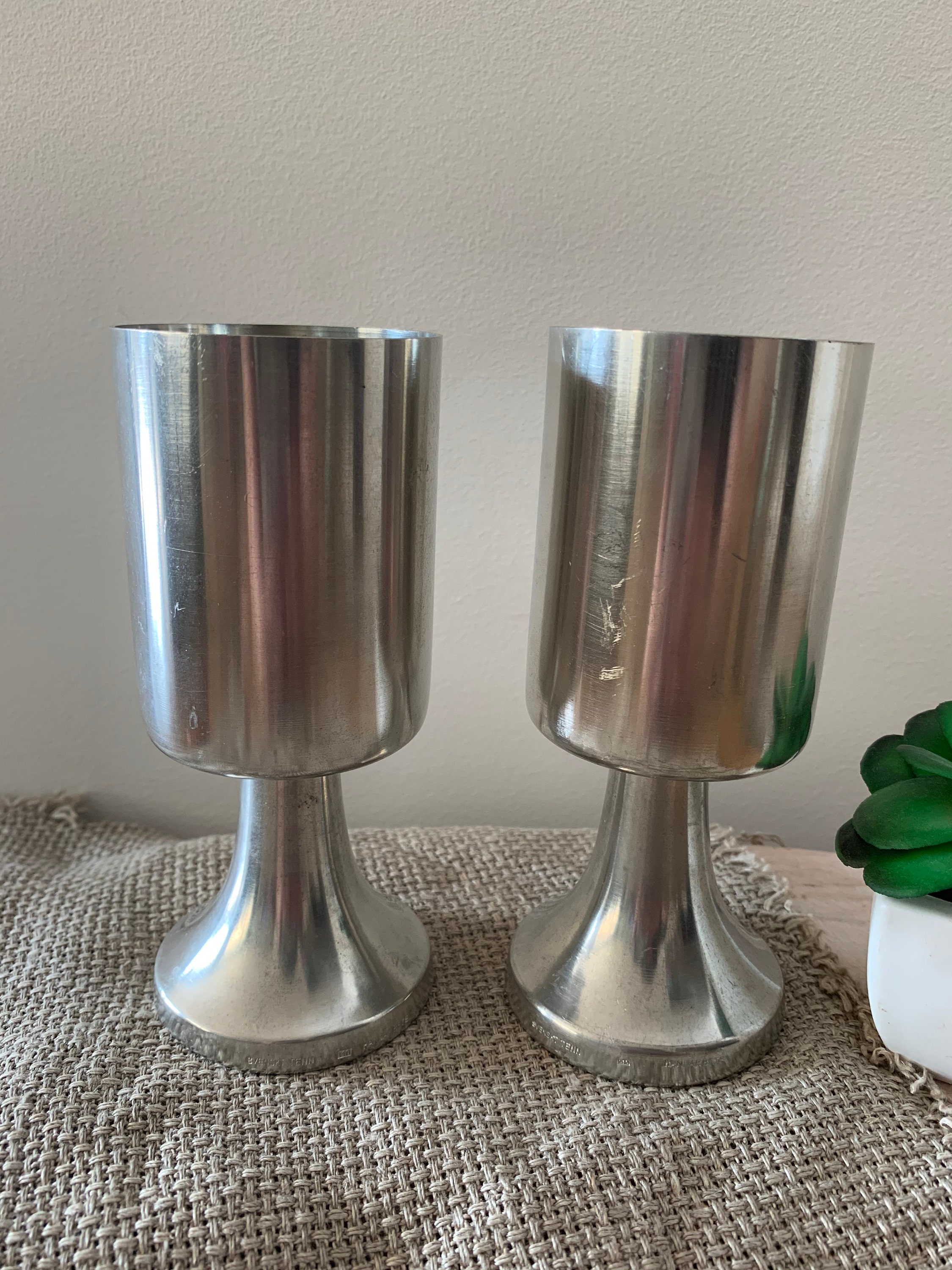 Scandinavian Vintage Pewter Goblets, Set of 2 - Etsy