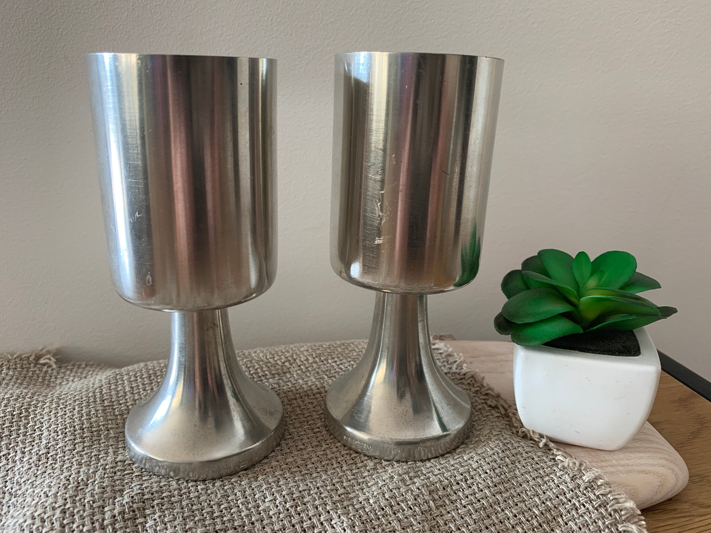 Scandinavian Vintage Pewter Goblets, Set of 2 - Etsy