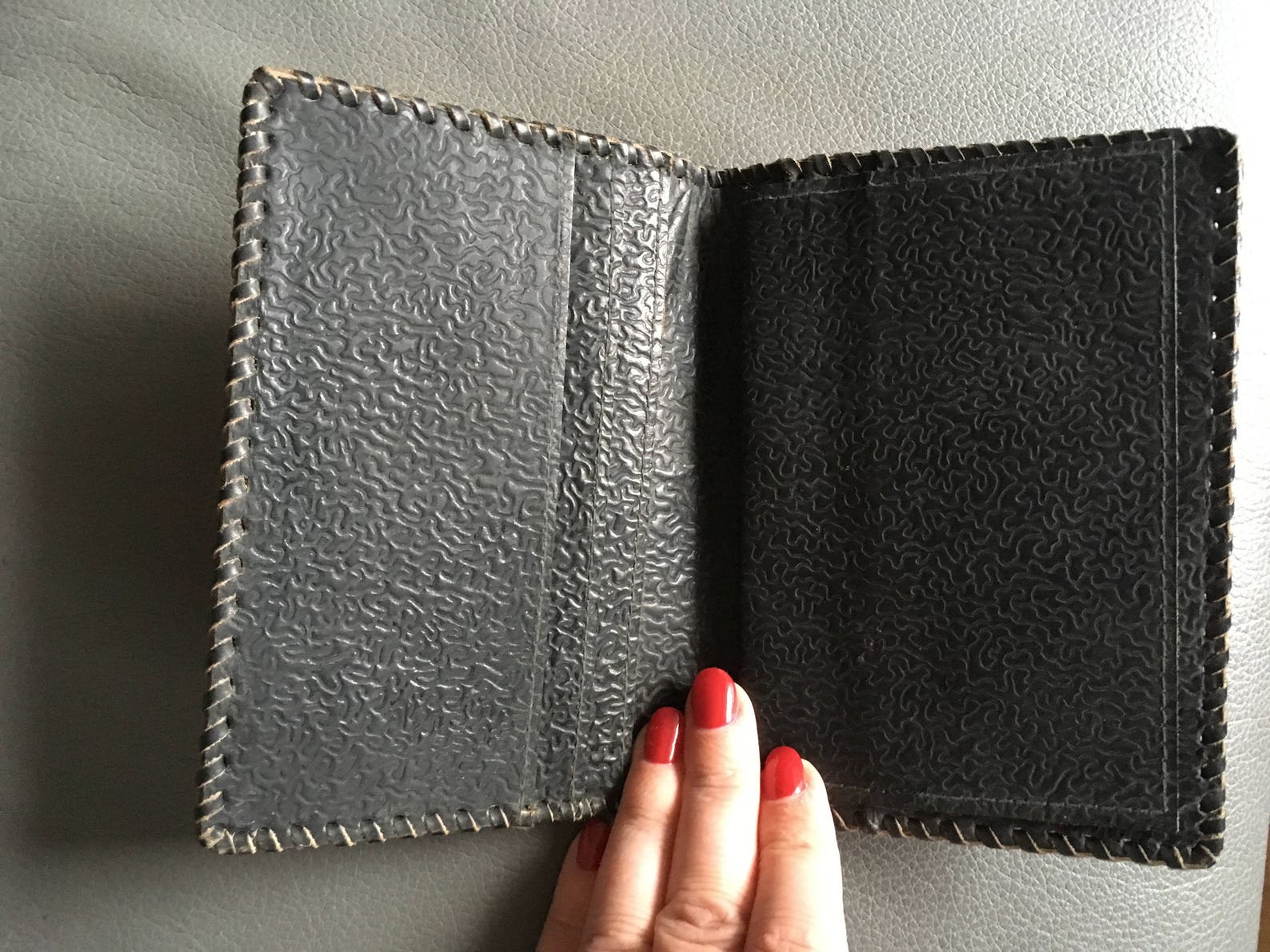 Soviet Vintage Leather Wallet, Wallet With Raised Print, Men' S Leather ...