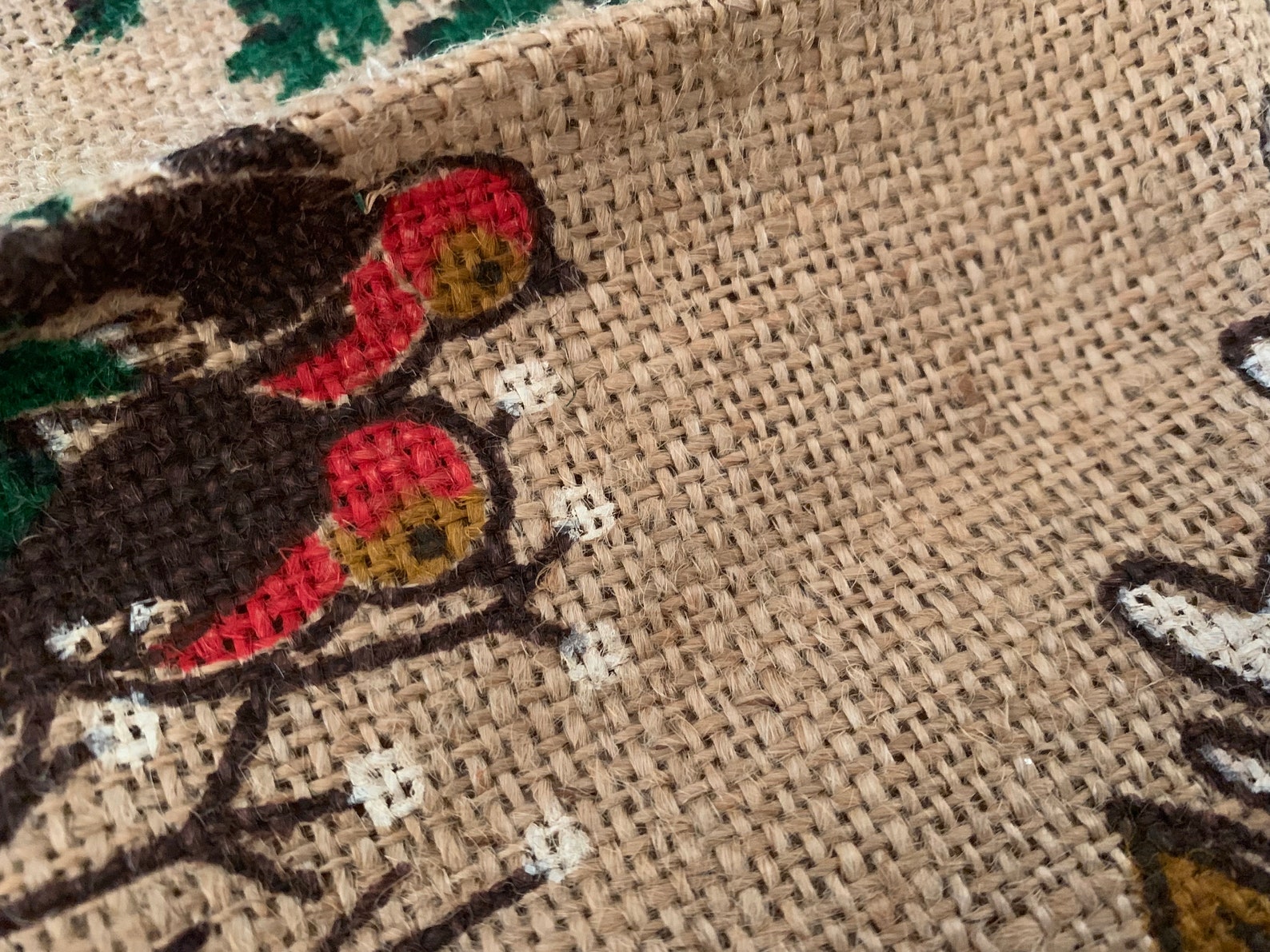 Scandinavian Vintage Square Christmas Tree Rug, Rustic Fabric Cloth ...