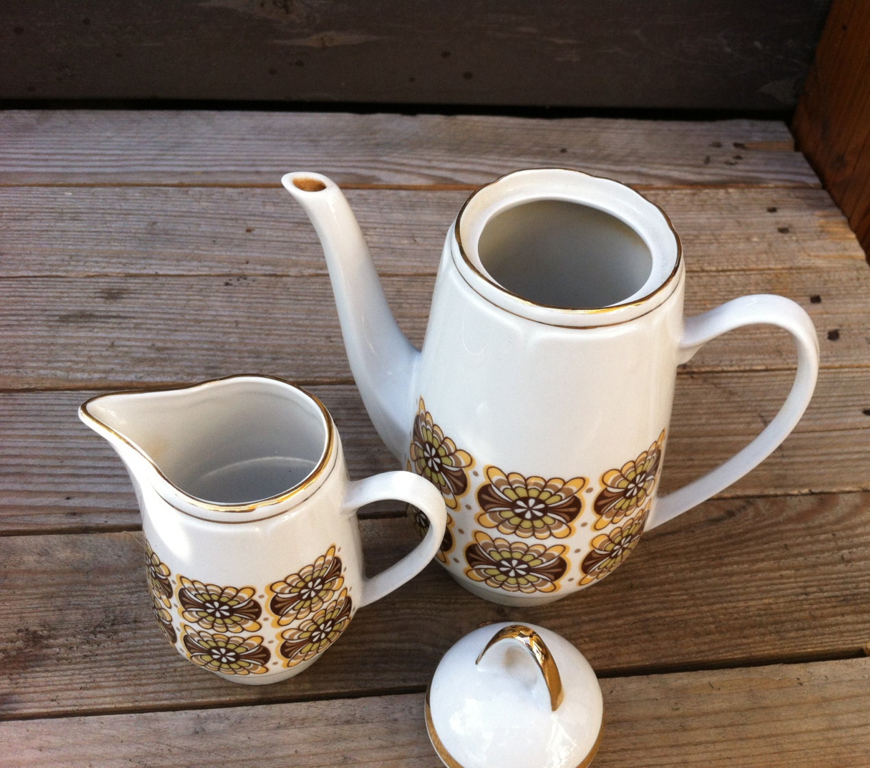 Soviet Vintage RPR Porcelain Coffee Pot, Tea Pot With Lid and Creamer ...