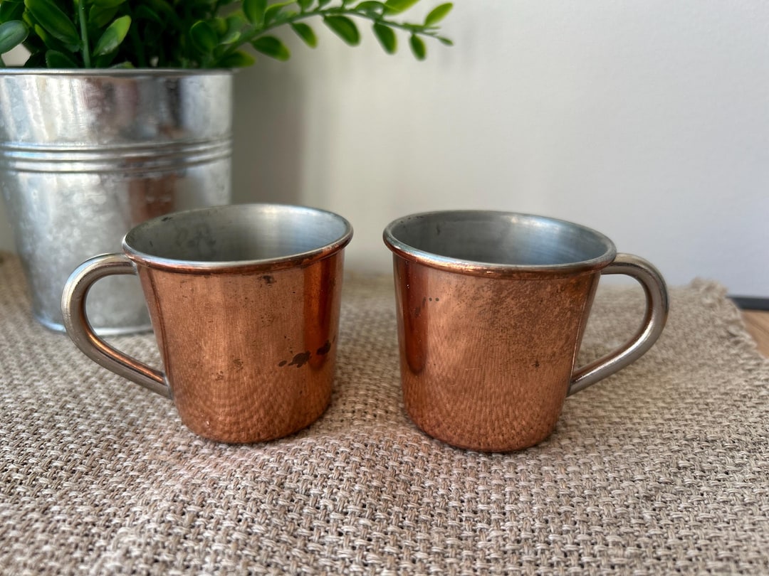 Set of 2 Swedish Vintage Copper Cups, Copper Mugs, Dorre Produkter. - Etsy