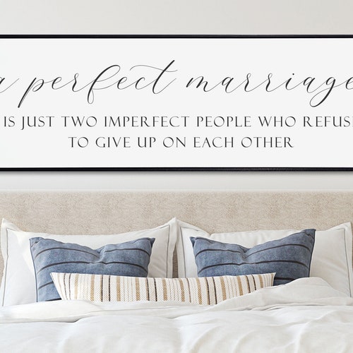 Master Bedroom Sign A Perfect Marriage Sign Above the Bed | Etsy