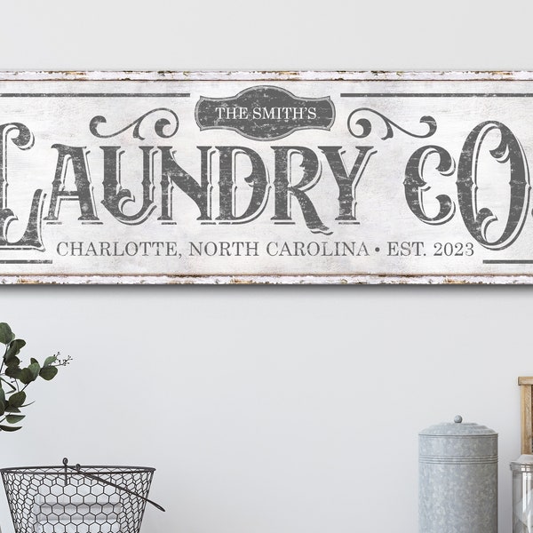 Vintage Laundry Sign - Etsy
