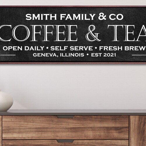 Coffee and Tea Wooden Coffee Bar Sign - Etsy