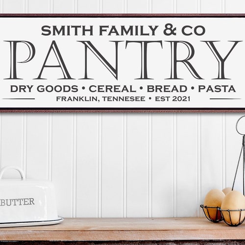 Pantry Sign Personalized Pantry Sign Kitchen Wall Decor - Etsy