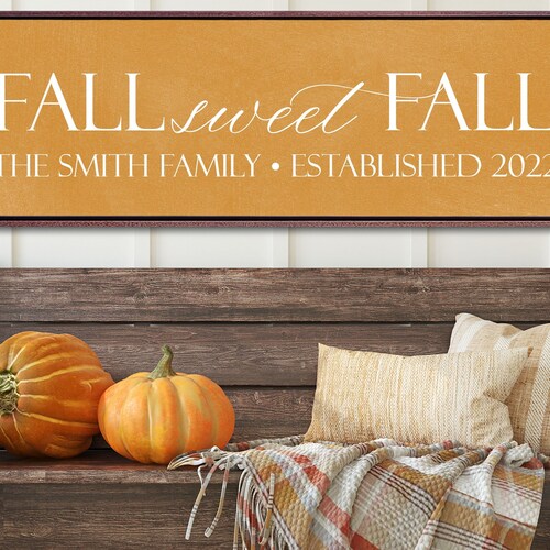 Custom Autumn Market Sign With Family Name Fall Wall Decor - Etsy