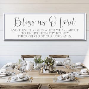 Rustic Wooden Dining Room Blessing Sign, Inspirational Wall Art for ...