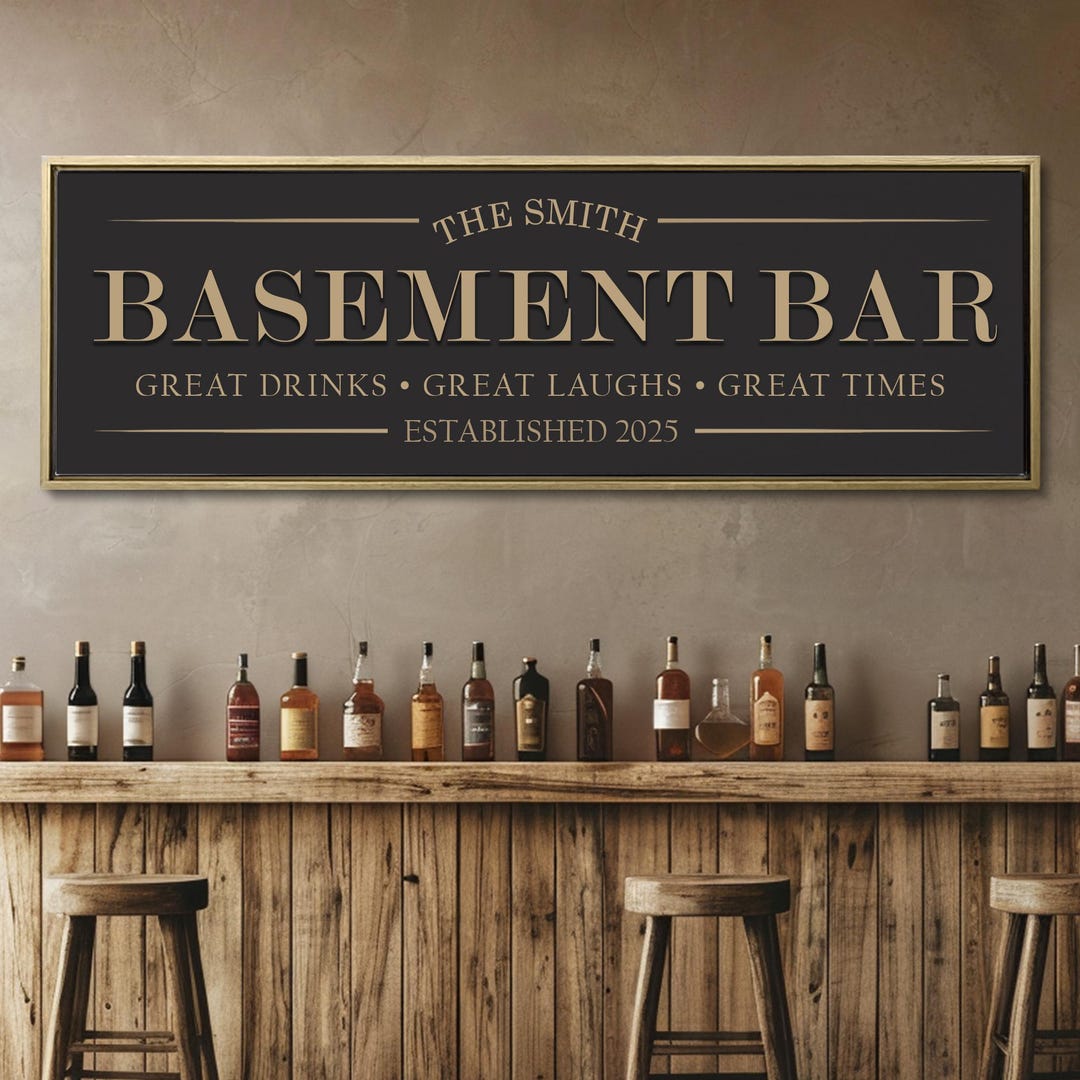 Modern Basement Bar Sign, Basement Bar Decor, Home Bar Sign - Etsy