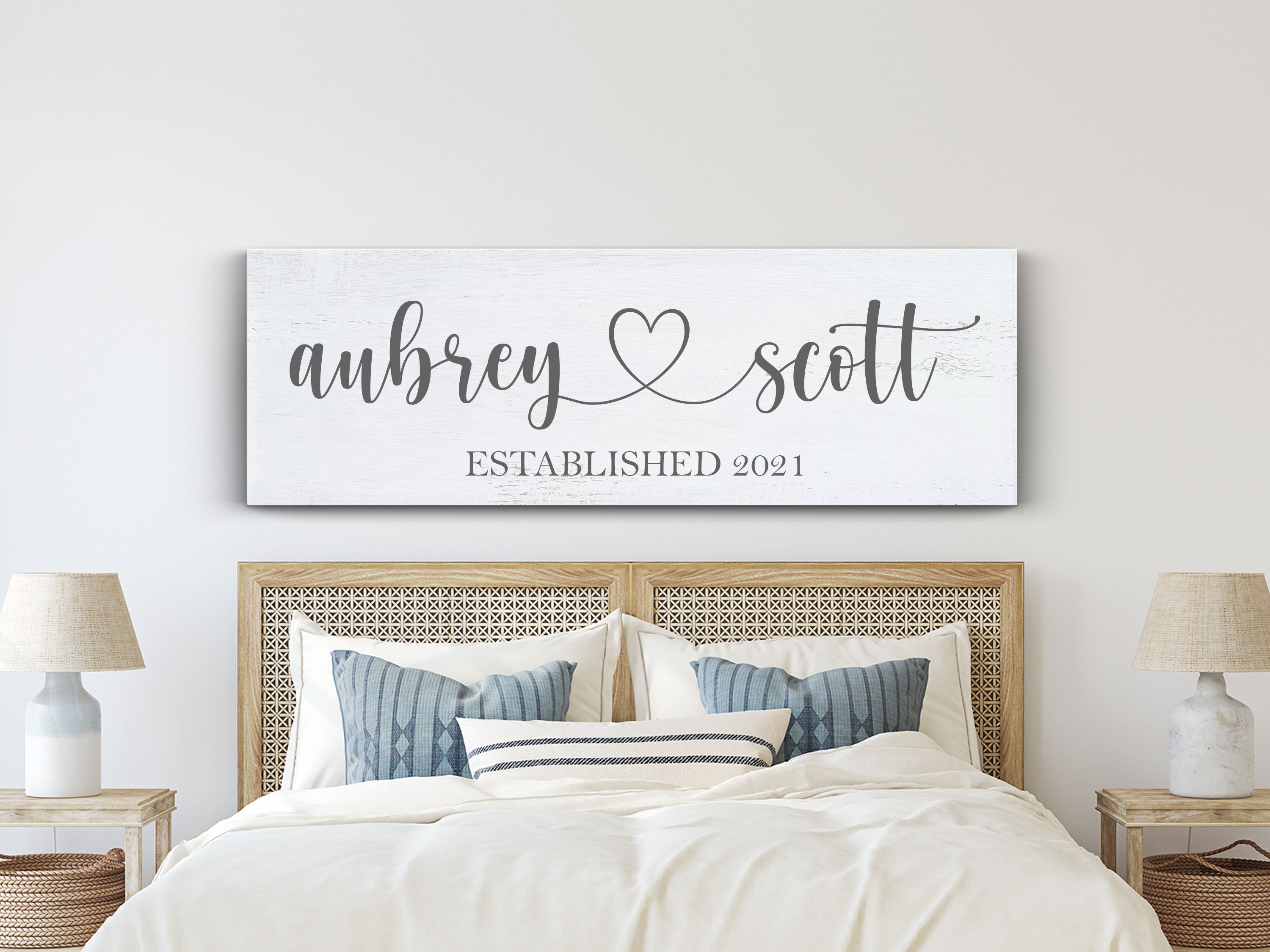 His and Hers Sign Custom Wedding Gift Above the Bed Sign | Etsy