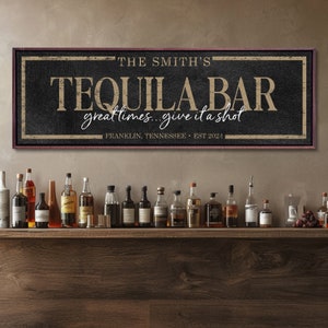 Personalized Tequila Bar Sign, Home Tequila Bar Decor, Tequila Bar Wall ...