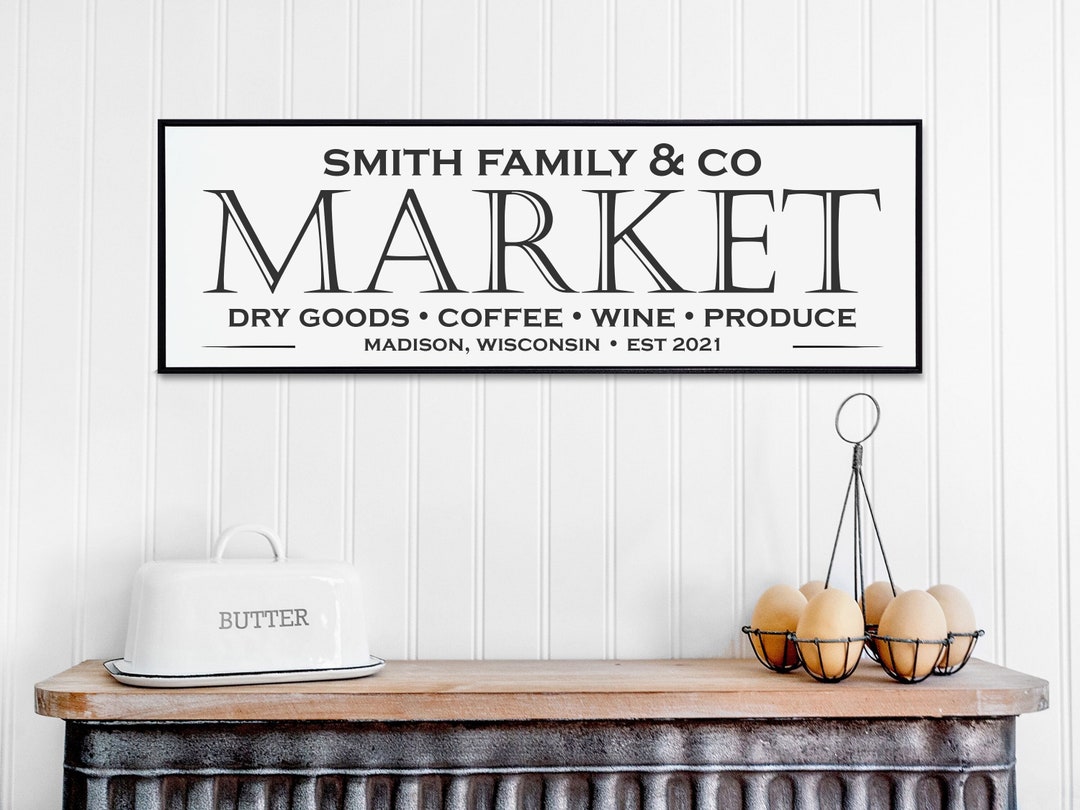 Kitchen Sign Personalized Market Sign Kitchen Wall Decor - Etsy