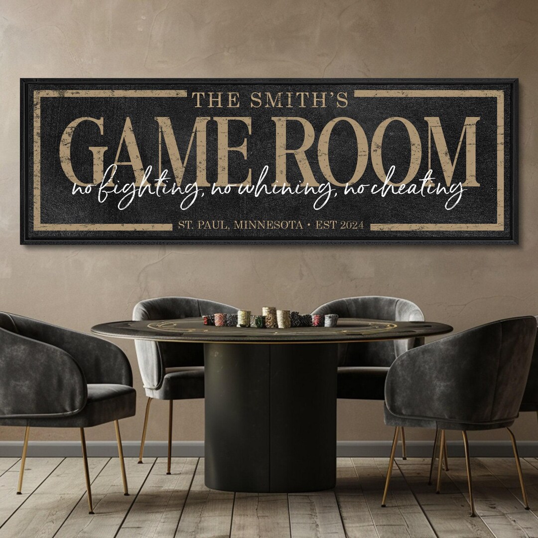 Personalized Game Room Sign: Farmhouse Style Custom Decor - Etsy