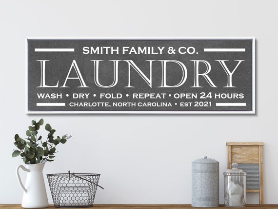 Custom Laundry Sign Personalized Laundry Sign Gray Laundry | Etsy