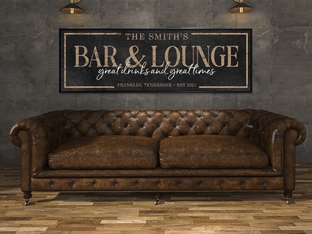 Custom Bar and Lounge Sign, Personalized Bar and Lounge Sign, Home Bar ...