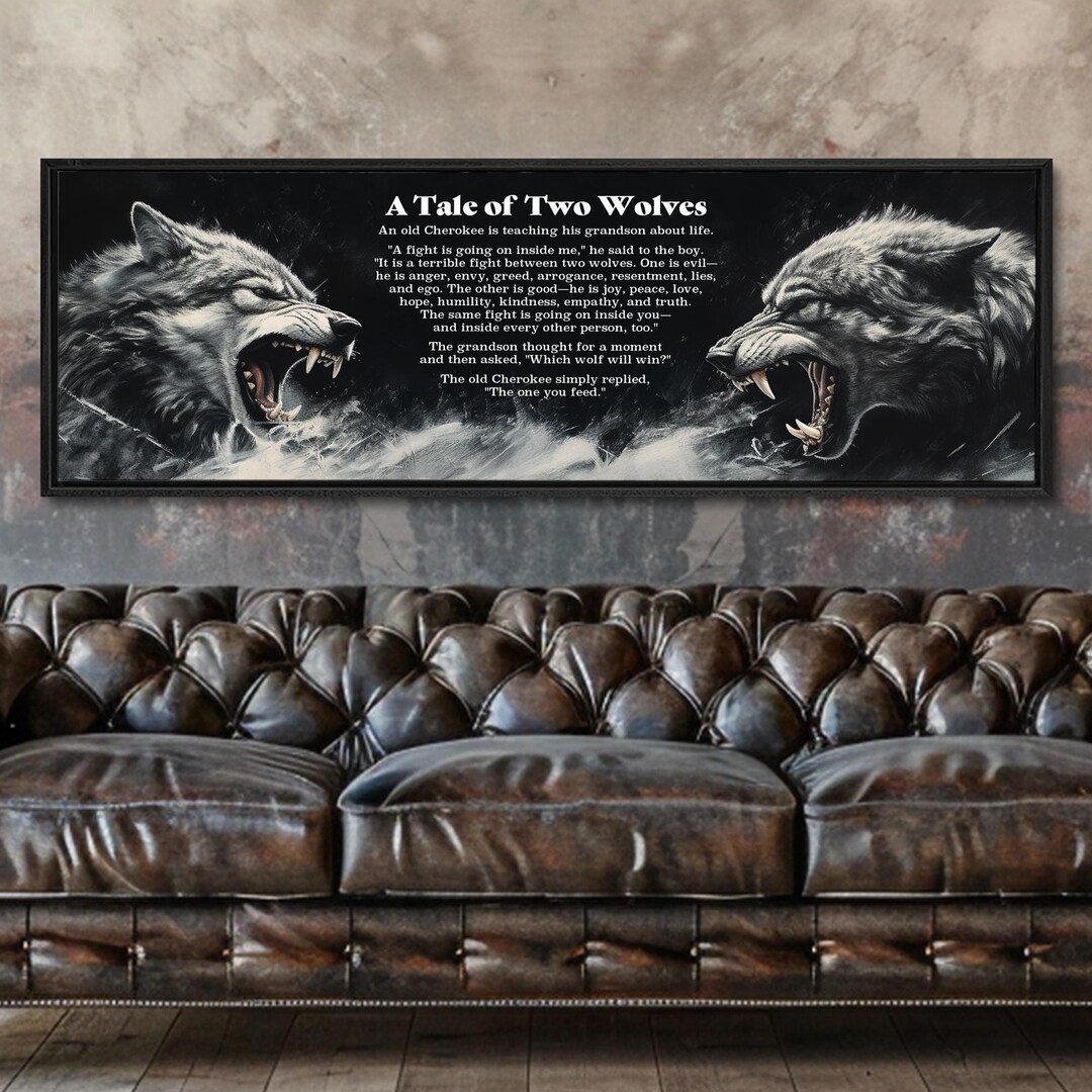 Tale of Two Wolves Artwork - Etsy
