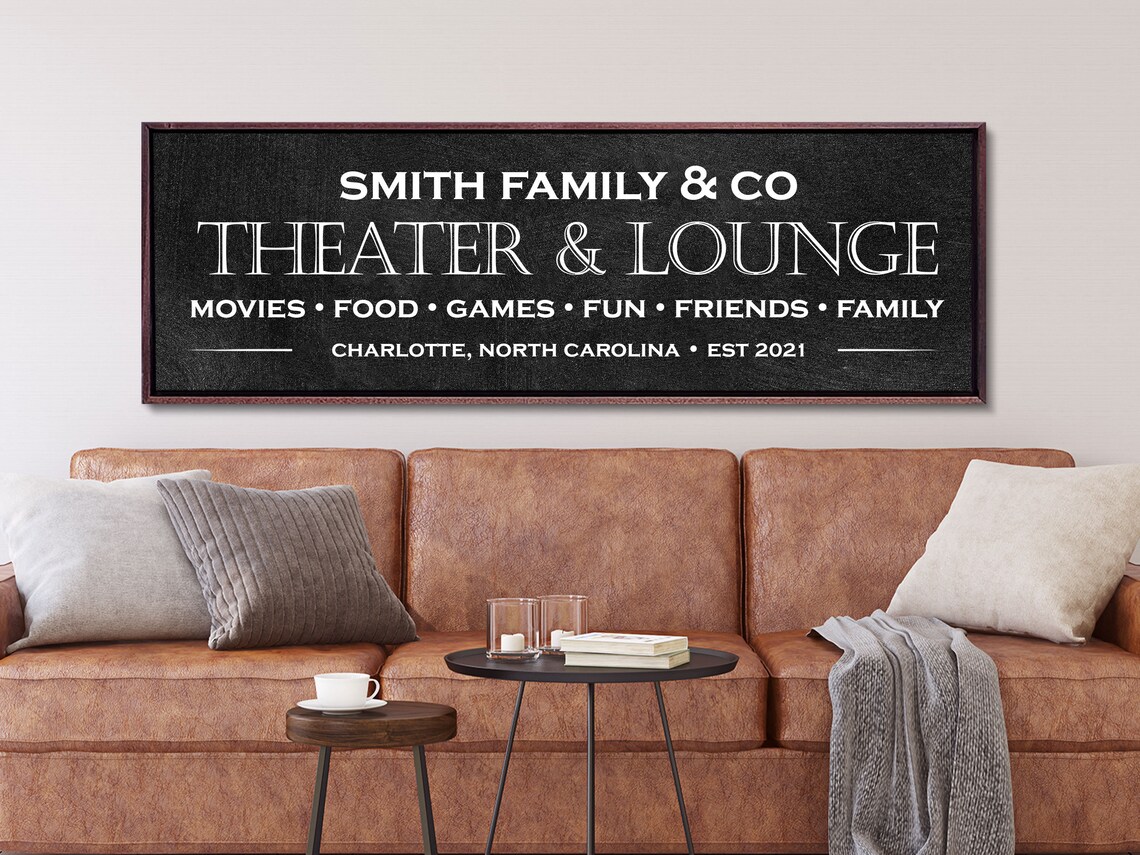 Custom Theater and Lounge Sign Personalized Theater Sign - Etsy