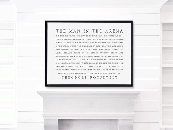 The Man in the Arena Sign - Etsy