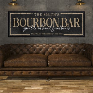 Custom Bourbon Bar Sign, Personalized Bourbon Bar Sign, Personalized ...